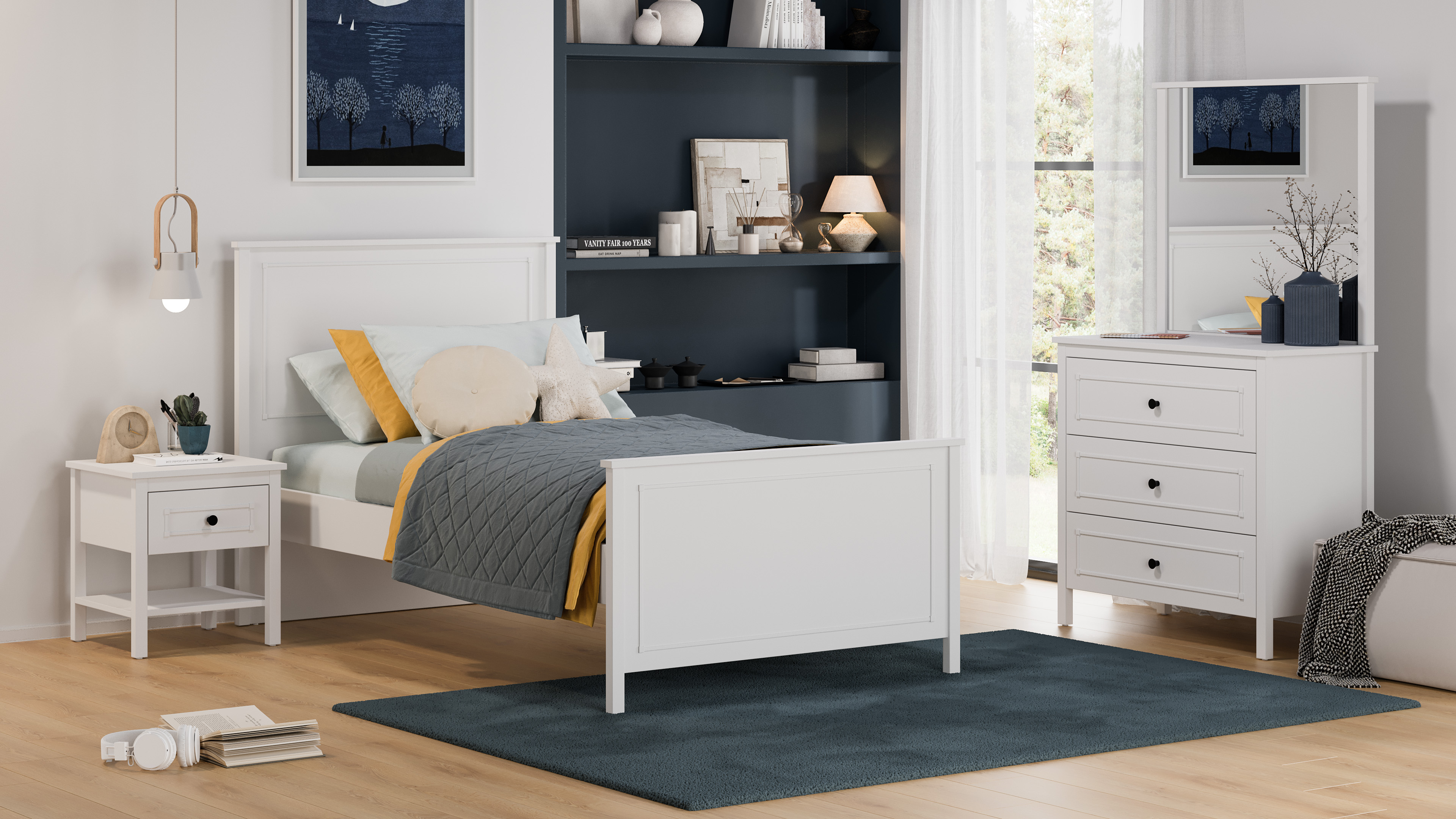 Sento Moon 3 Doors and Drawers Cabinet | Almila Furnitures